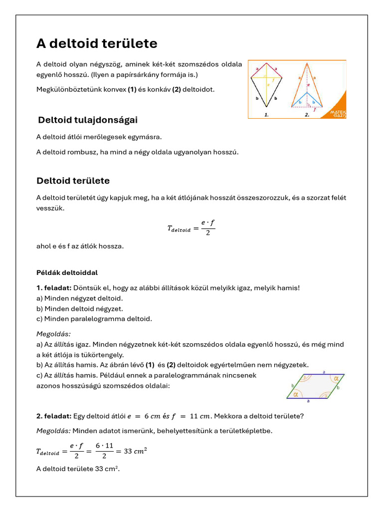 A Deltoid Területe | PDF