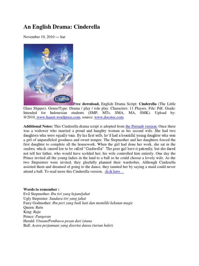 An English Drama Cinderela | PDF | Cinderella | Fairy Tales