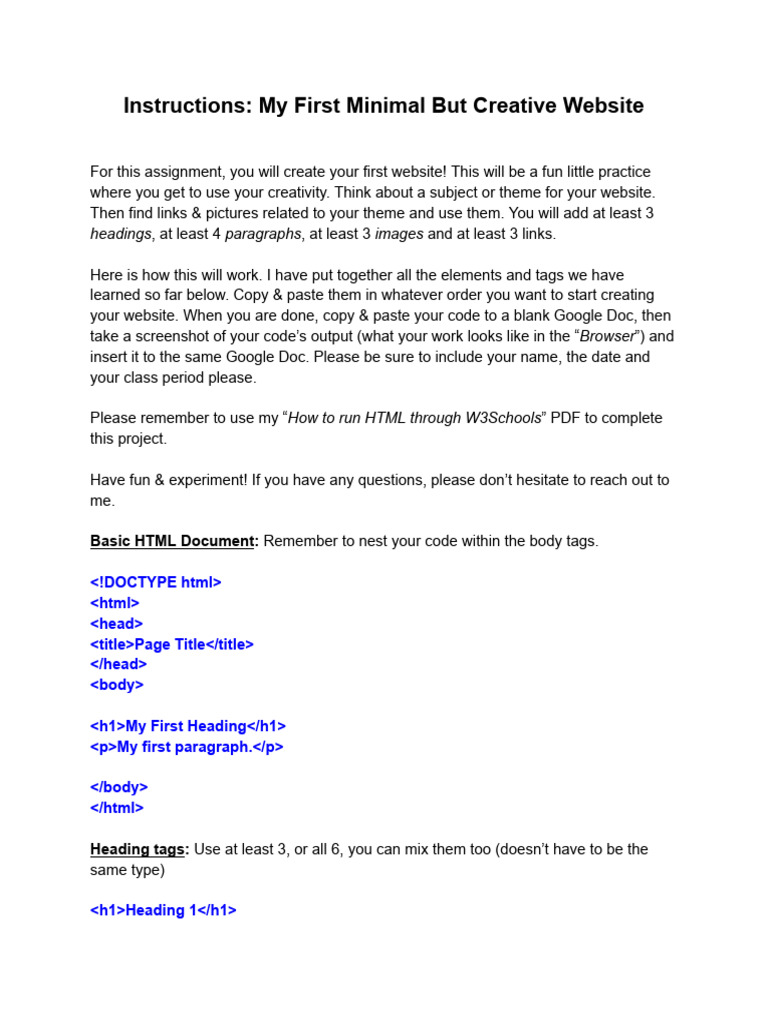 Create Your First Creative Website | PDF | Html | Computing