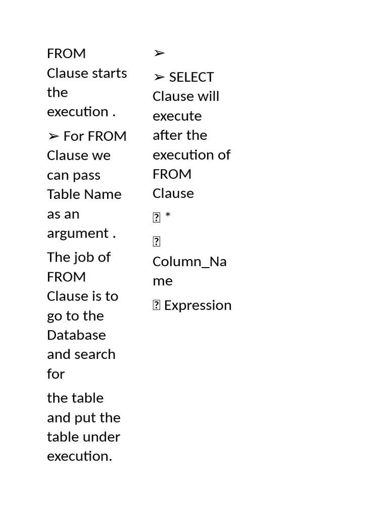 FROM Clause Starts The Execution | PDF
