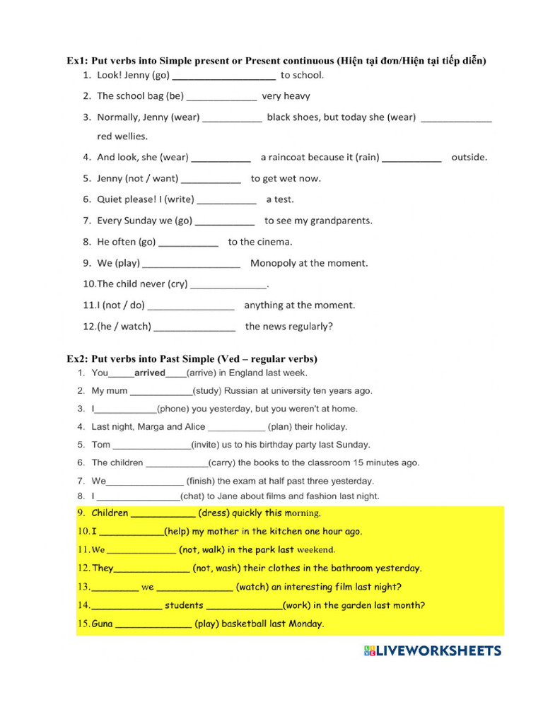 Worksheet 1875108 | PDF