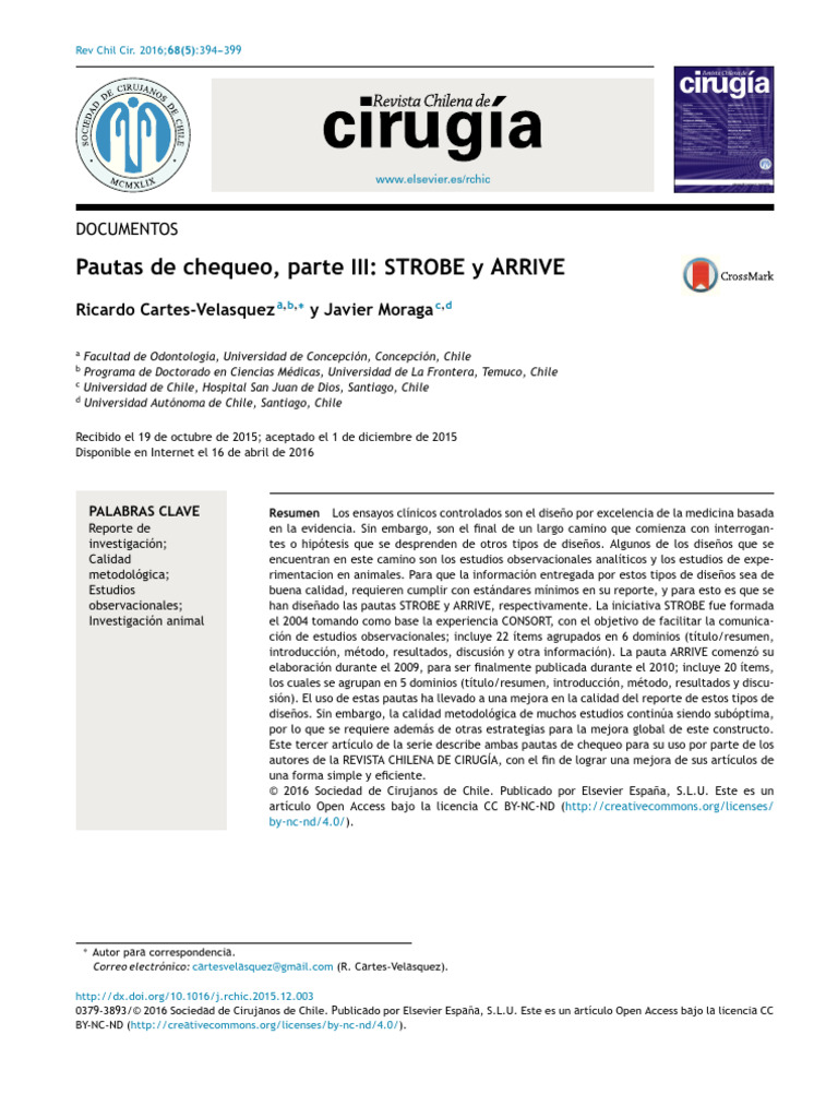 Pautas de Chequeo III. Strobe y Arrive | PDF | Estadísticas | Experimentar
