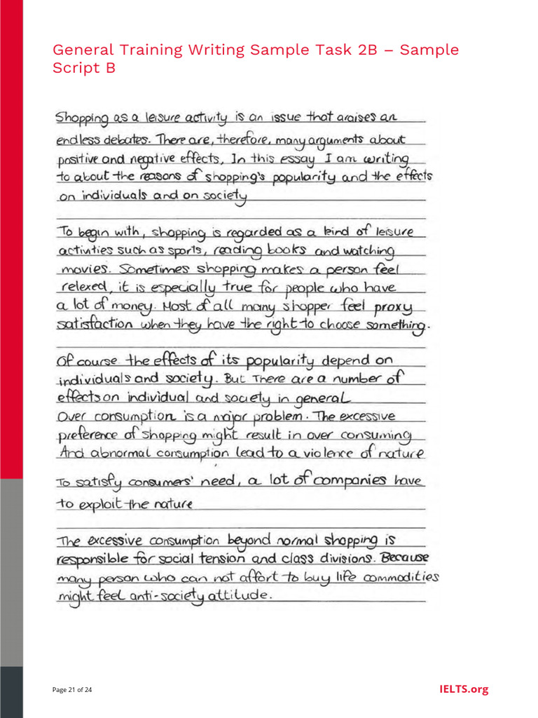 IELTS General Training Writing Samples | PDF