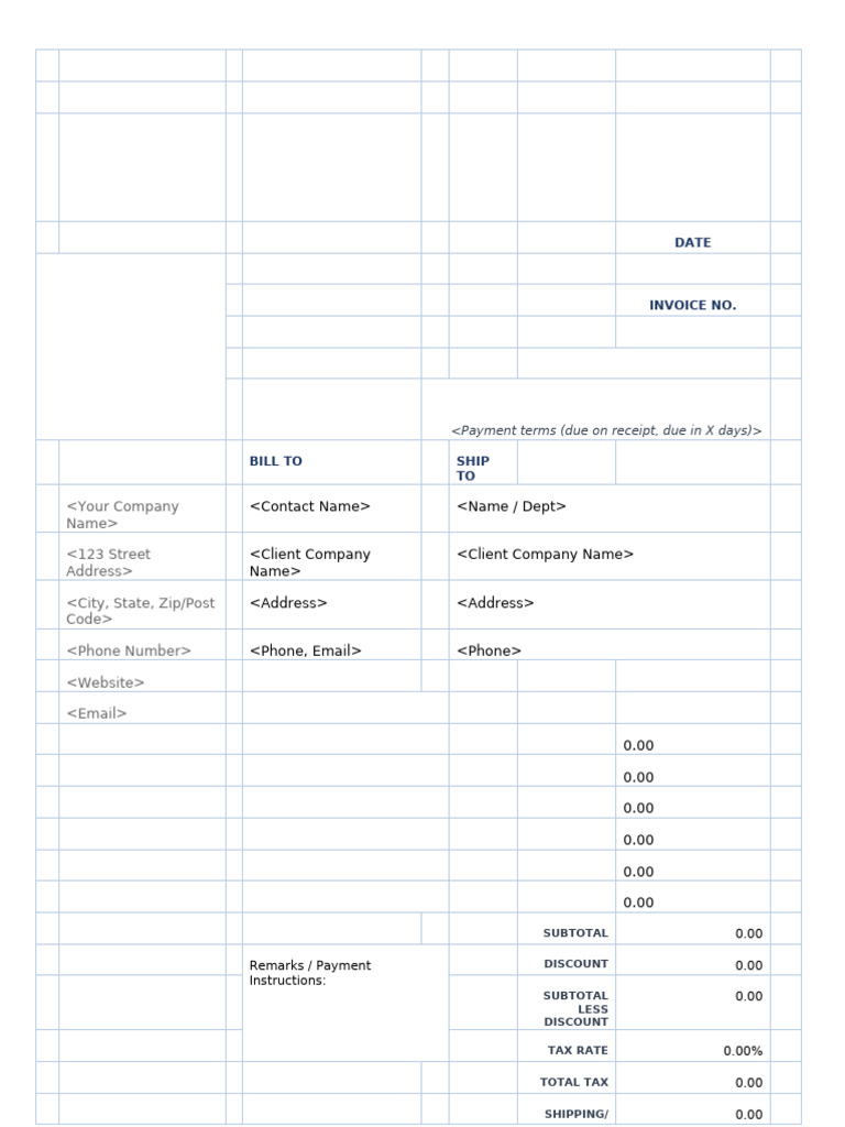 Invoice Template for Business Transactions | PDF