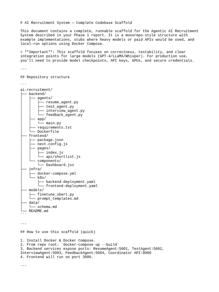 Ai Recruitment System Codebase | PDF | Computing | Software Engineering
