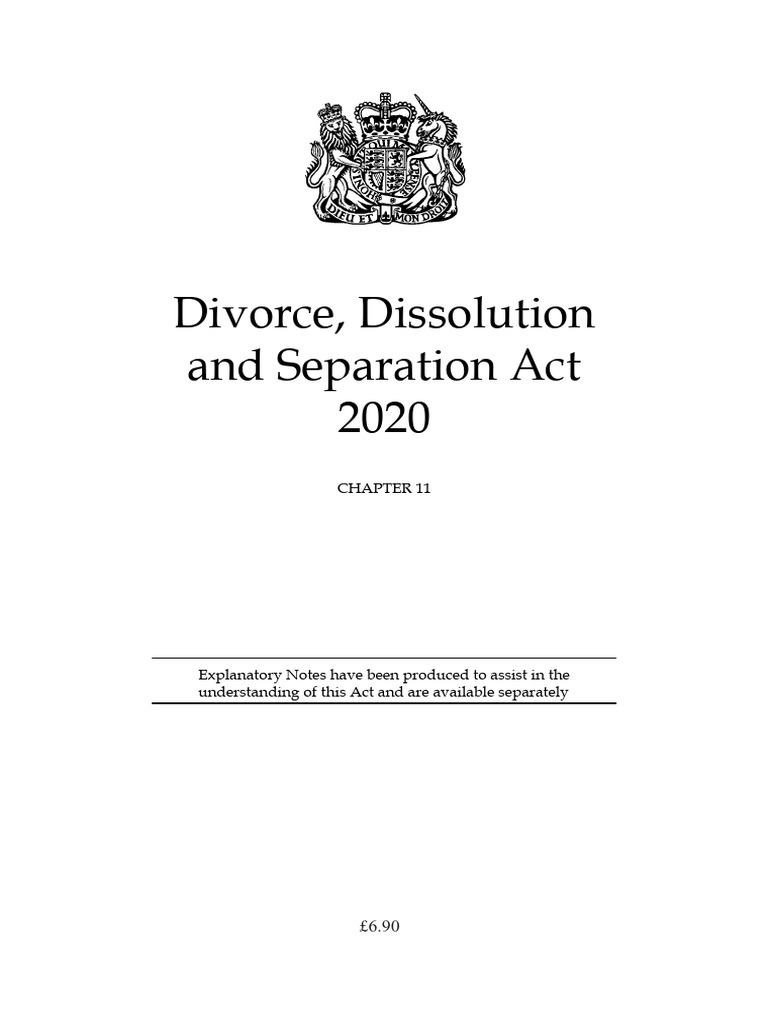 Divorce and Separation Act 2020 Summary | PDF | Annulment | Repeal