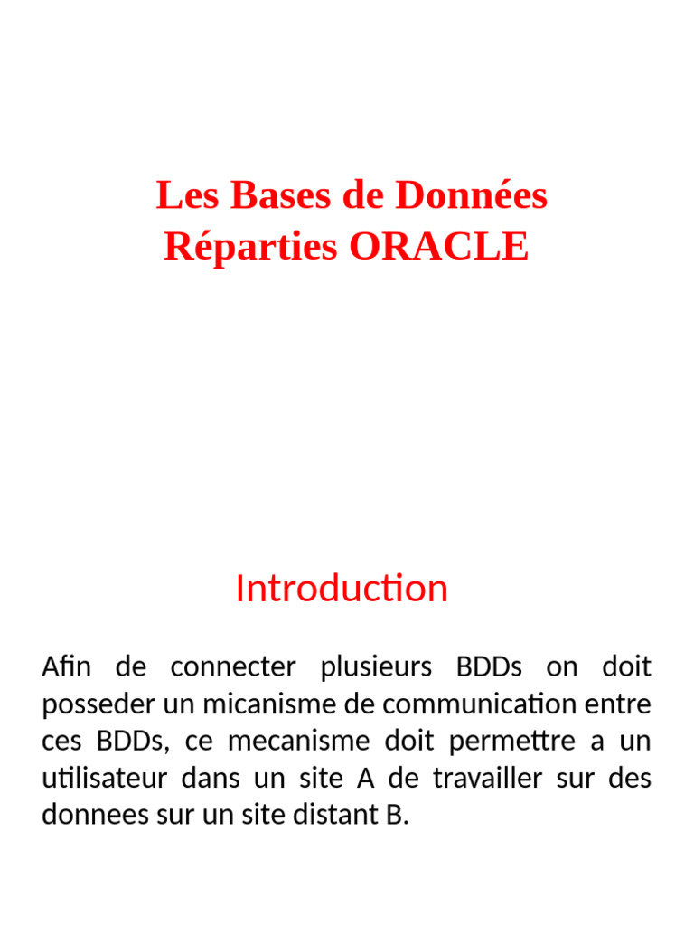 Configuration des Bases de Données Oracle | PDF | Informatique | Bases ...