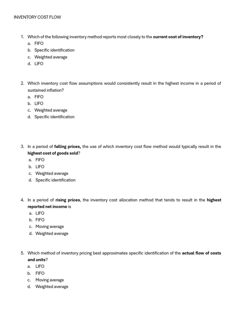 2 Inventory Cost Flow Reviewer | PDF | Cost Of Goods Sold | Inventory