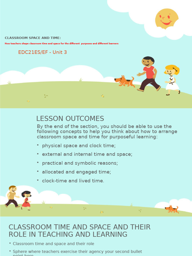 Unit 3 Edc21esef Classroom Space and Time | PDF | Learning | Classroom