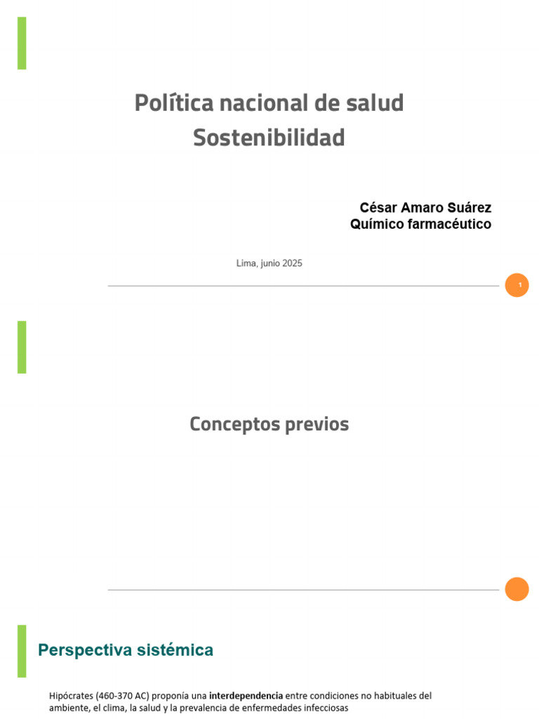 Politica Nacional de Salud - Cesar Amaro | PDF | Cuidado de la salud