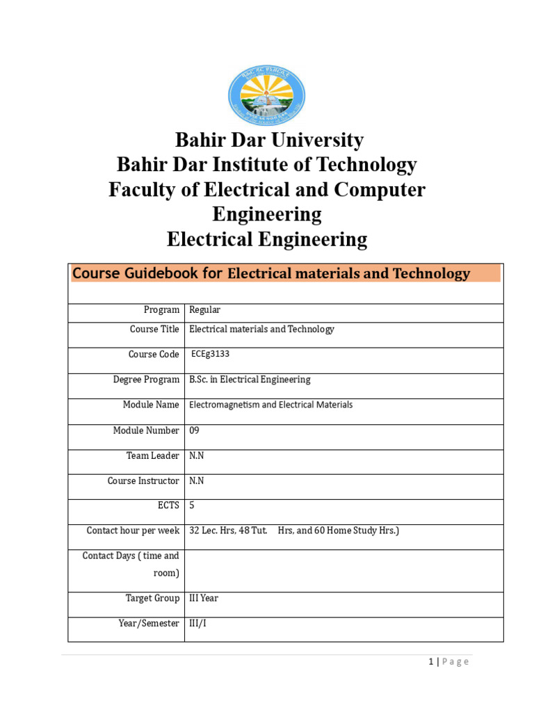 Electrical Materials Course Guide | PDF | Electrical Resistivity And ...