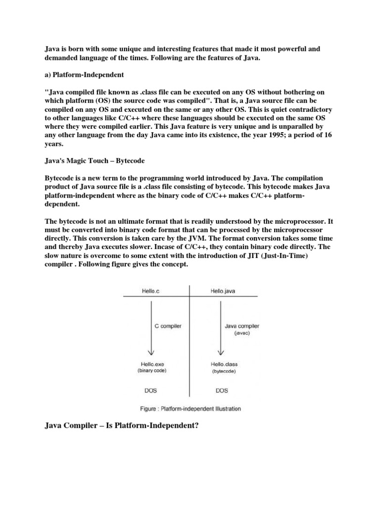 Java Is Born With Some Unique and Interesting Features That Made It ...