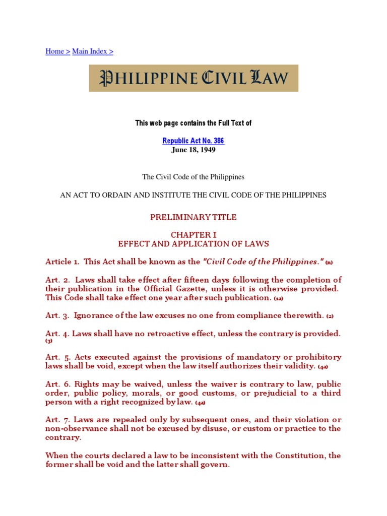 Civil Code of The Philippines | PDF | Annulment | Marriage License