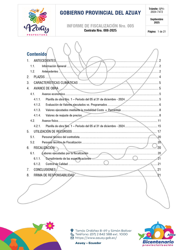 Informe de Fiscalizacion Nro. 5 - Planilla de Obra Nro.3 y CC-signed | PDF | Economias | Dinero