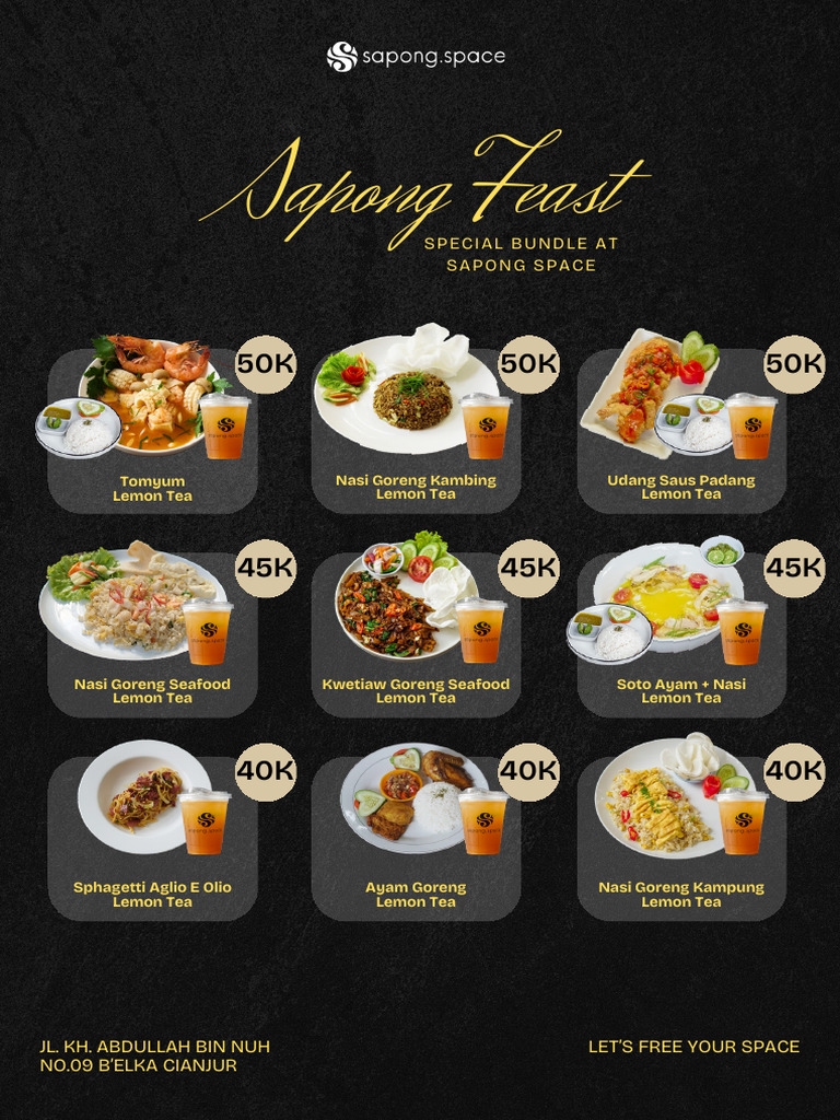 Sapong Space Menu Highlights | PDF