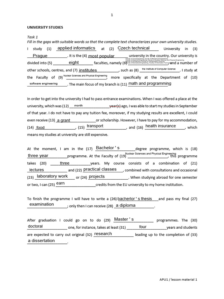 Lesson Material 01 APU1 | PDF | Thesis | Engineering