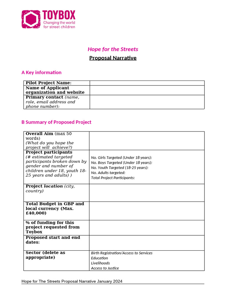 Hope For The Streets Proposal Narrative - Stage1 | PDF | Risk