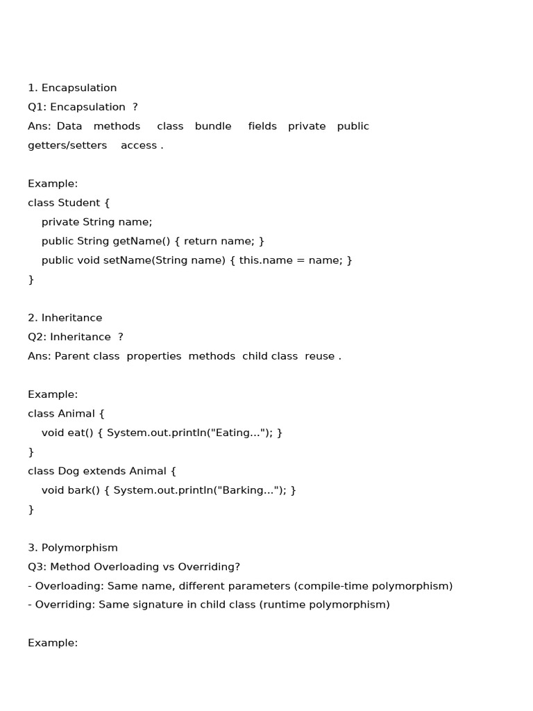 Java OOPs Interview Questions | PDF