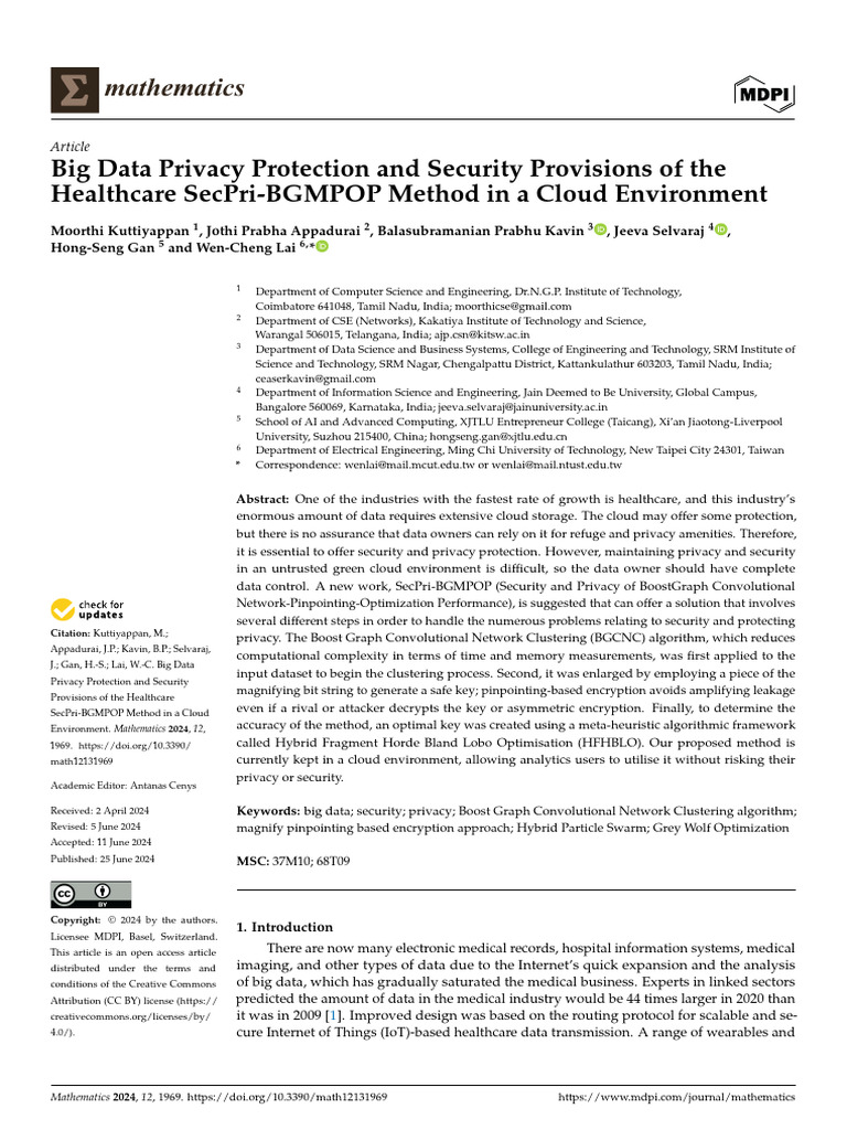 Mathematics 12 01969 v2 | PDF | Internet Of Things | Encryption