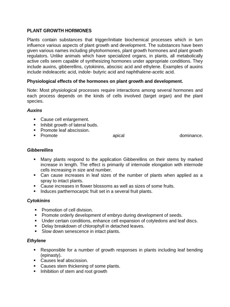Understanding Plant Growth Hormones | PDF | Plant Hormone | Enzyme