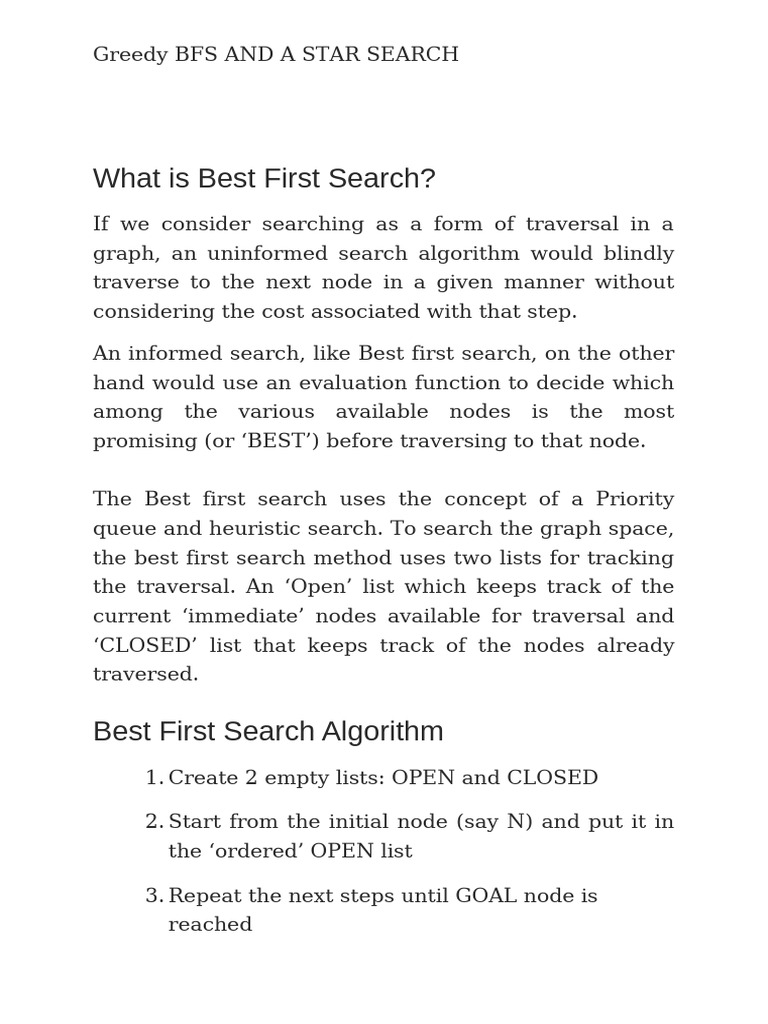 Greedy BFS vs A* Search Explained | PDF | Computer Programming ...