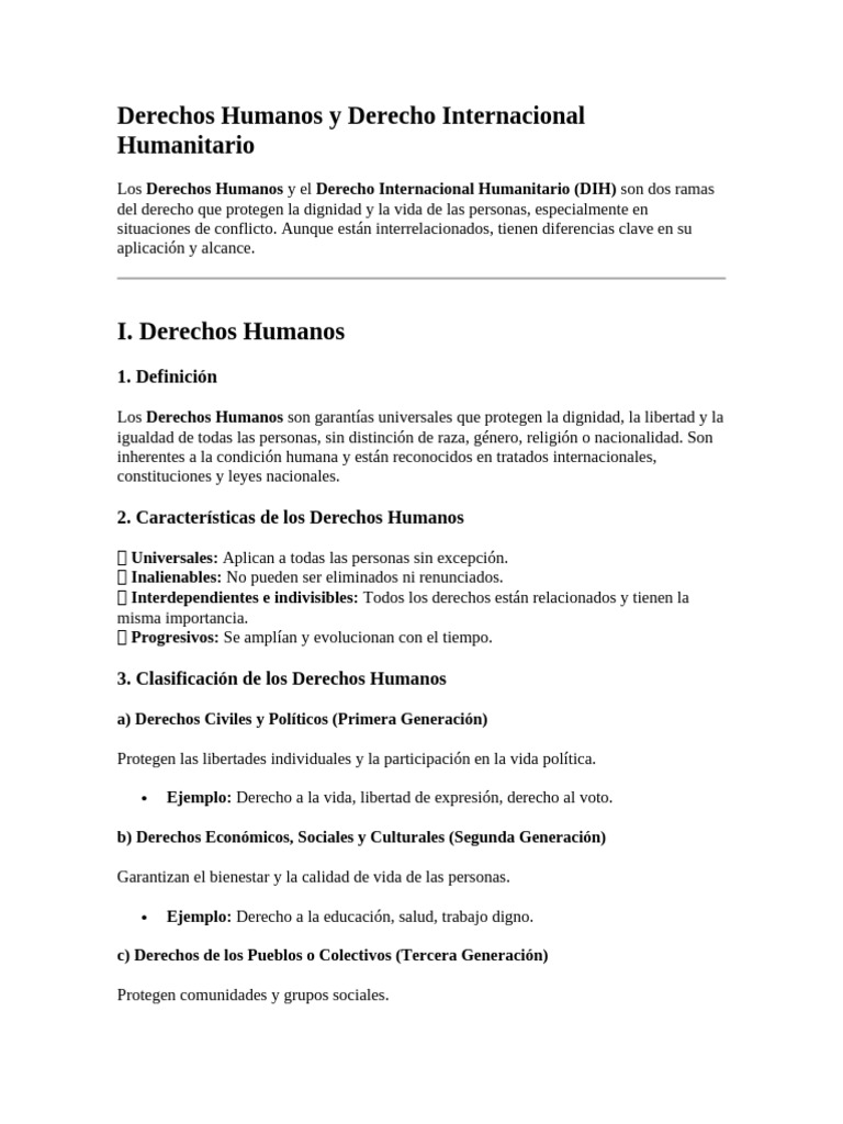 Derechos Humanos y Derecho Internacional Humanitario | PDF | Ley ...