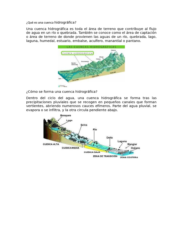 Definición de cuenca hidrográfica | PDF