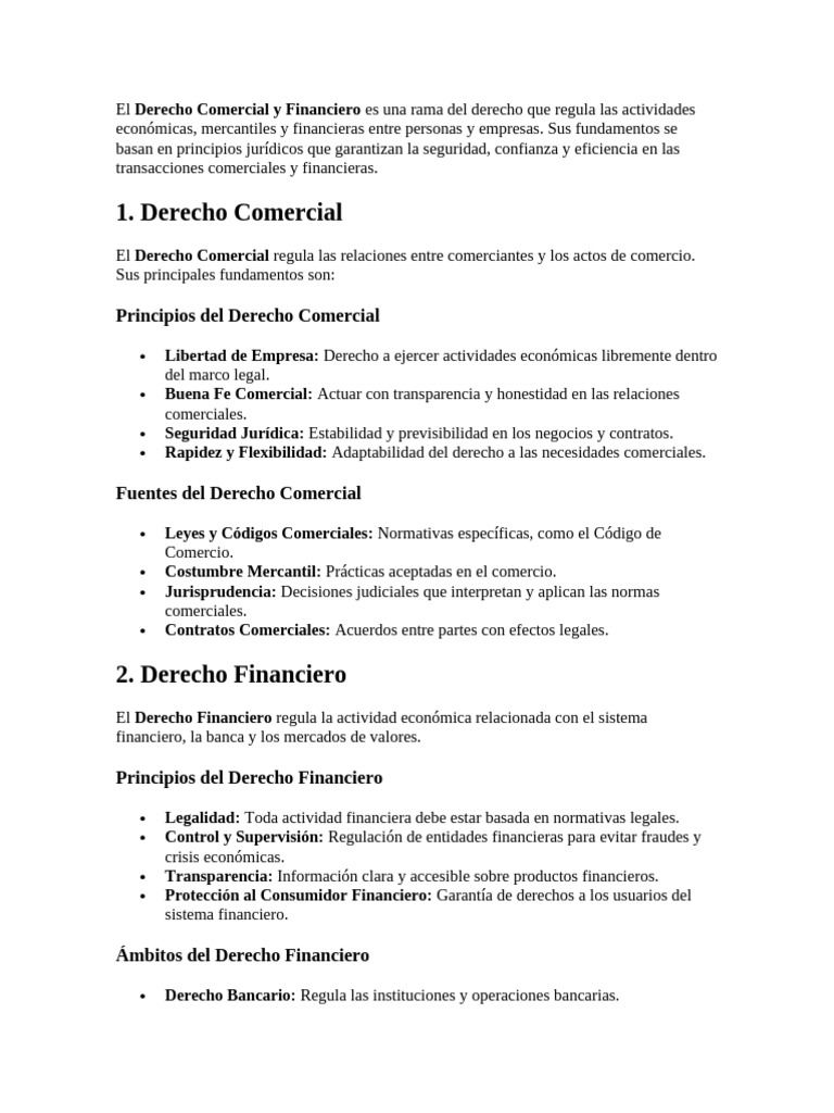 Fundamentos Del Derecho Comercial y Financiero | PDF