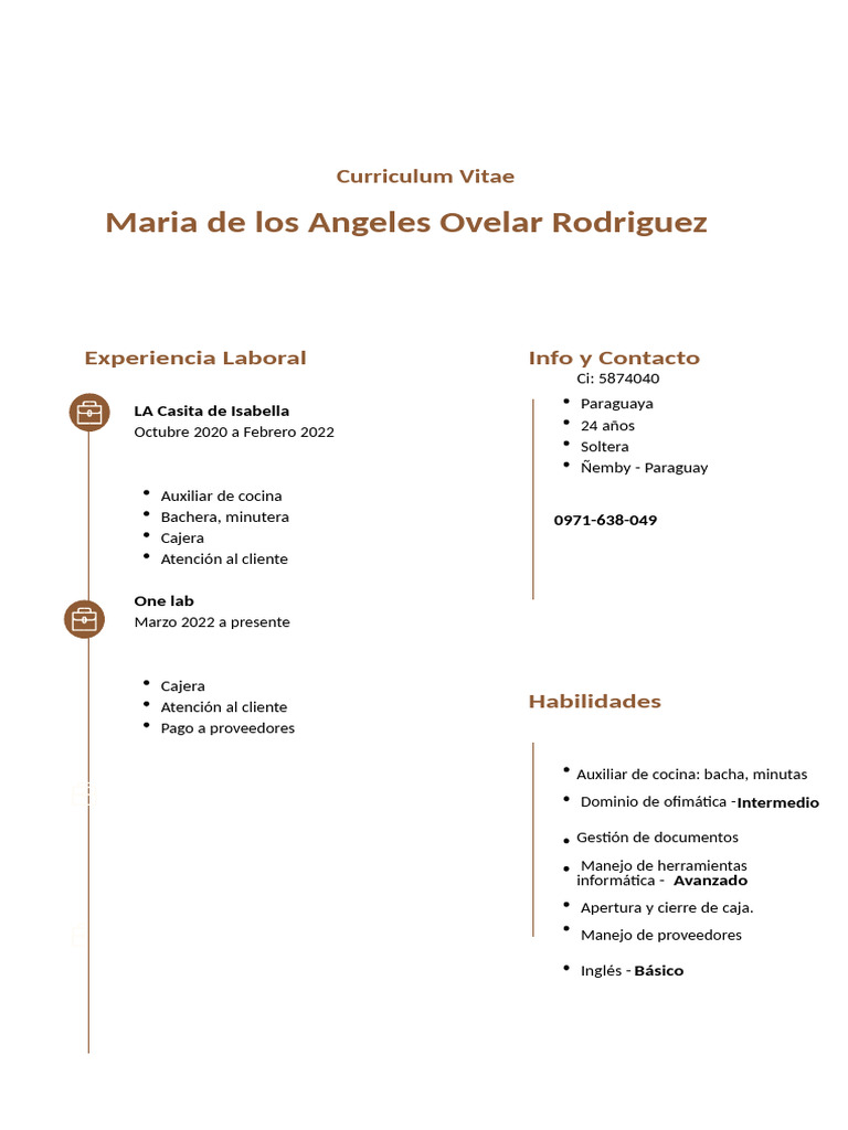 Curriculum Vitae de Maria Ovelar | PDF