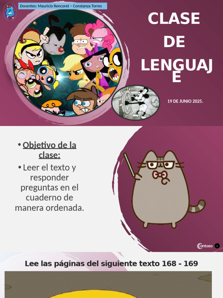 Clase de Lenguaje Dibujo Animado | PDF