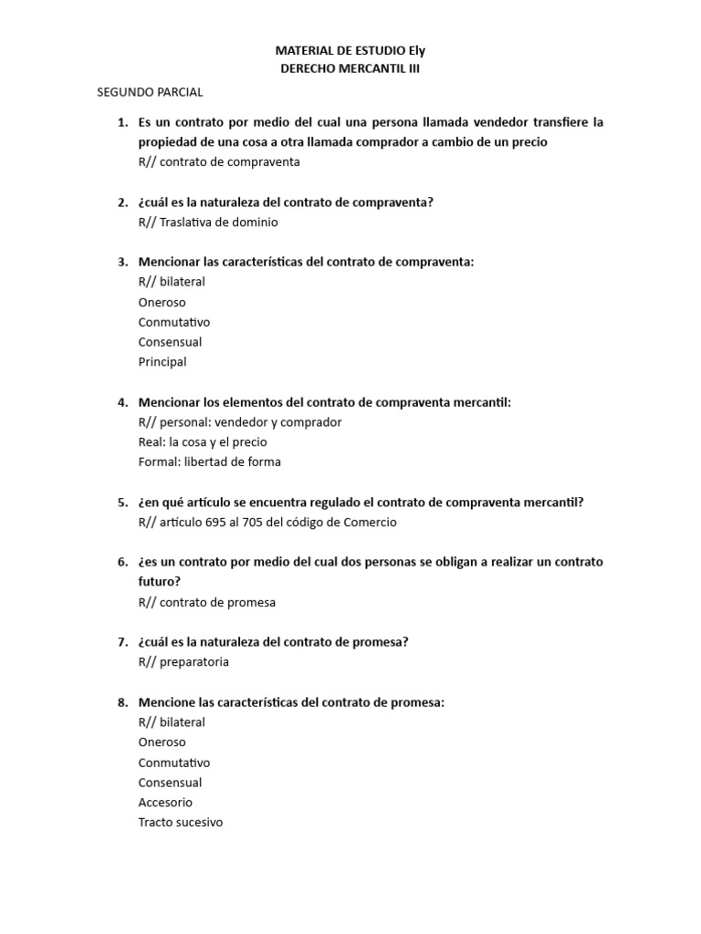 Mercantil Iii 2 Parcial Ely | PDF