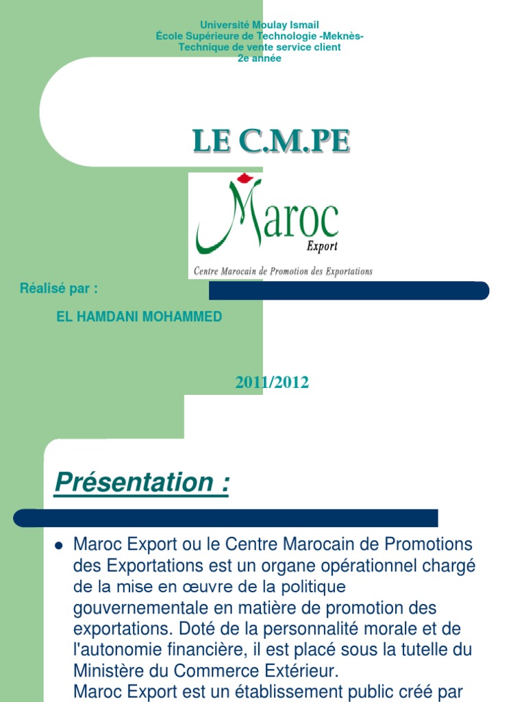 CMPE | PDF | Maroc | Compétitivité économique
