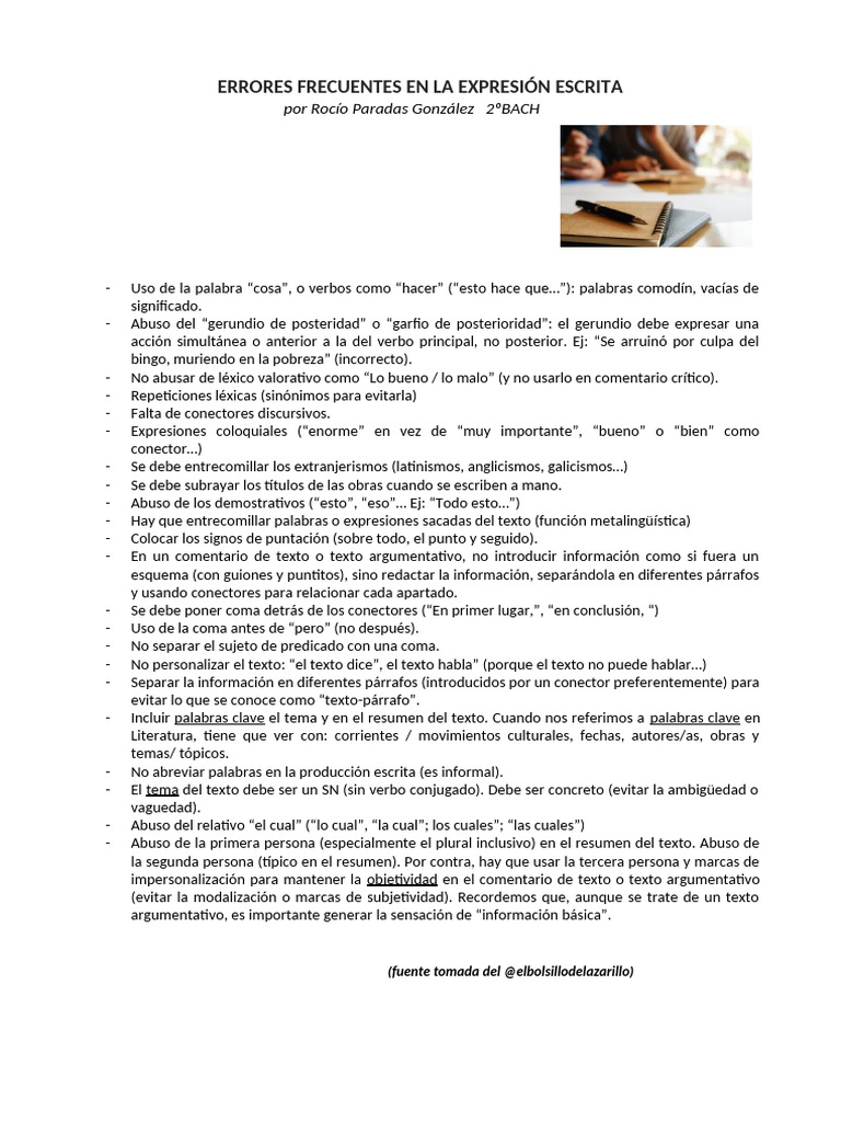 Errores Comunes en la Escritura Académica | PDF | Verbo | Gramática