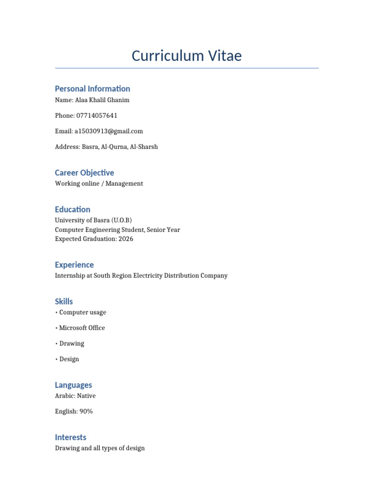 Alaa Khalil CV | PDF