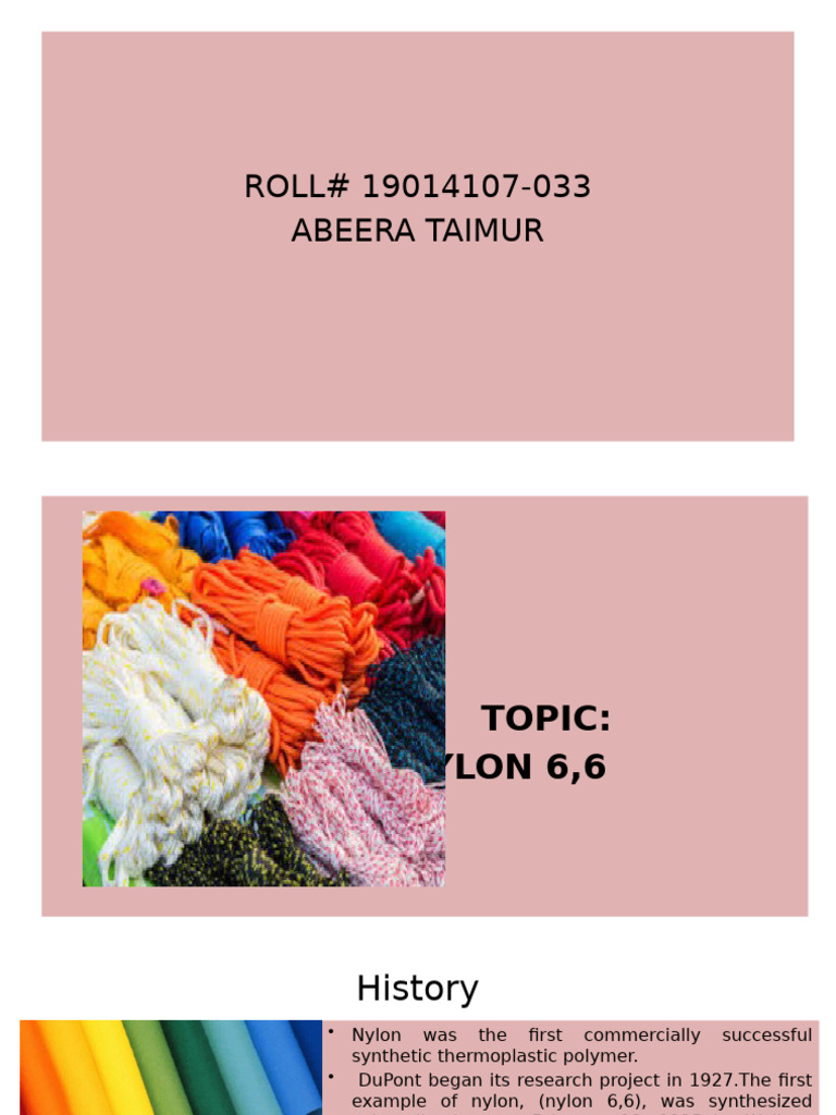 Nylon 6,6: History and Manufacturing Process | PDF | Nylon | Chemical ...