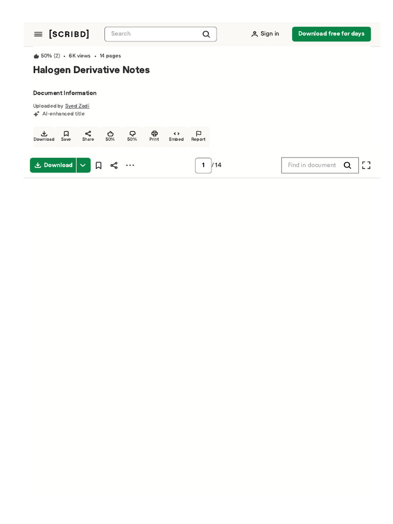 Halogen Derivative Study Notes | PDF