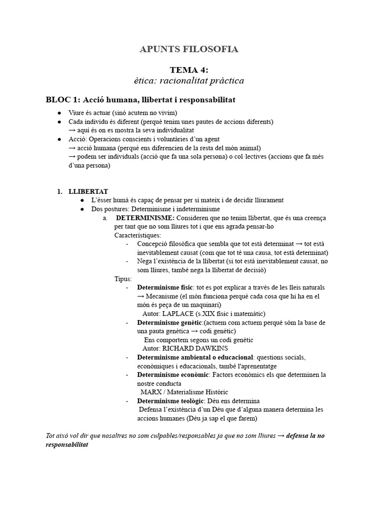 Filosofia 1 Batx Apunts | PDF