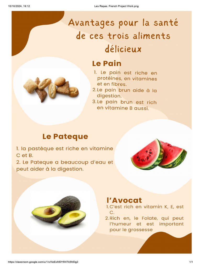 Les Repas. French Project Work - PNG | PDF