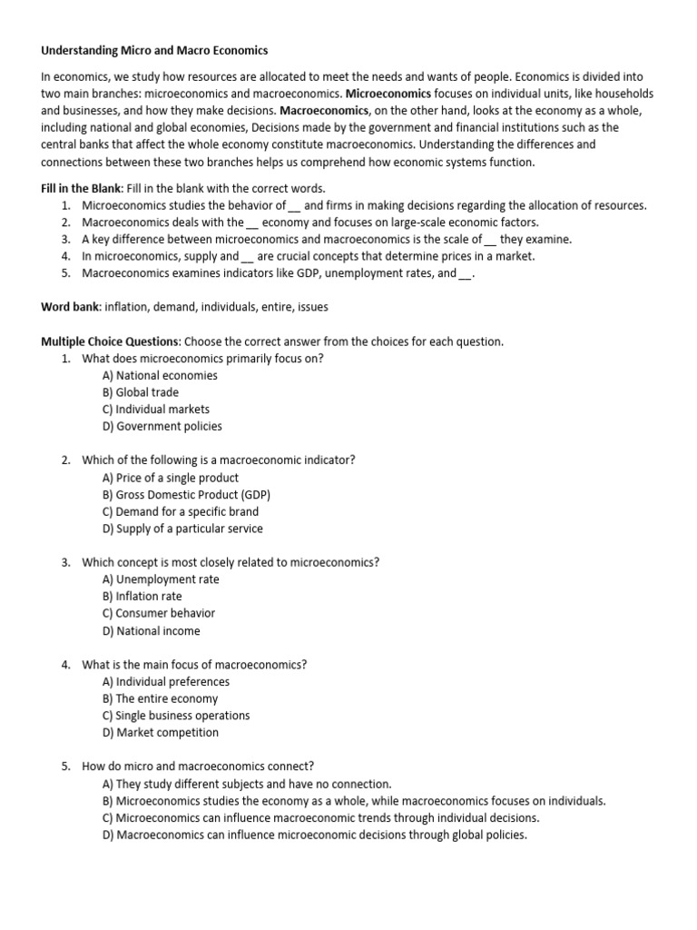 Understanding Micro and Macro Economics | PDF | Macroeconomics ...