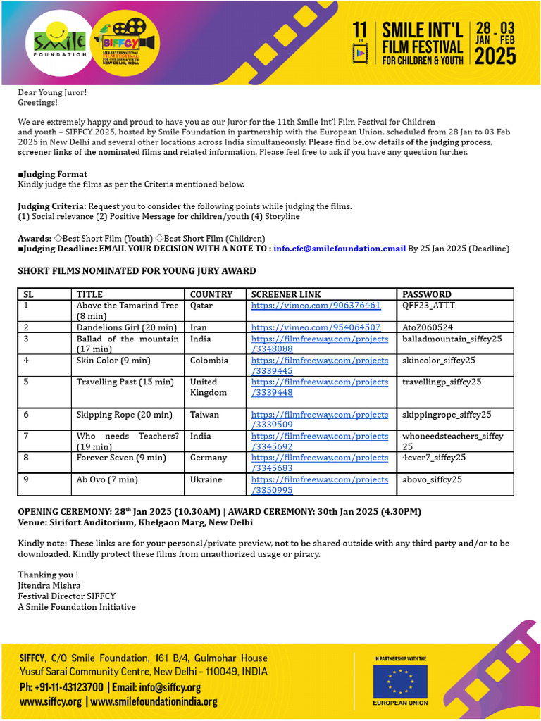 Young Jury Letter - Siffcy25 | PDF