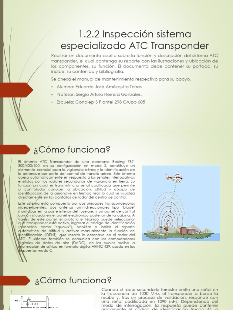 Inspección del Sistema ATC Transponder | PDF | Control de tráfico aéreo ...