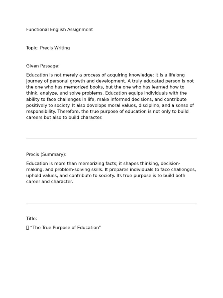 Precis Writing | PDF
