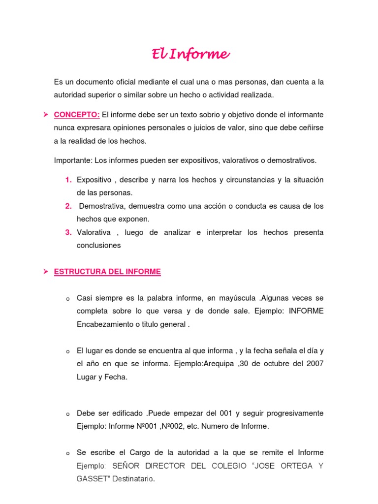 El Informe | PDF | Información | Publicación