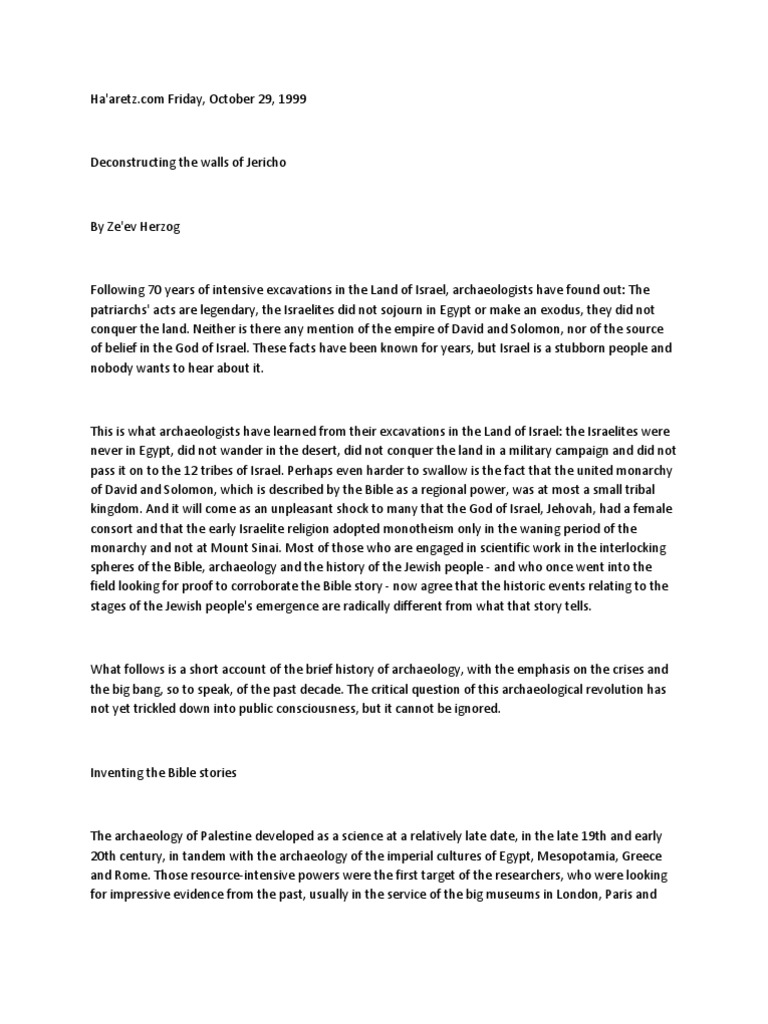 Deconstructing The Walls of Jericho | PDF | The Exodus | Israelites