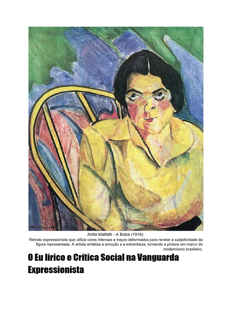 Eu Lírico e Crítica Social | PDF | Expressionismo | Crítica