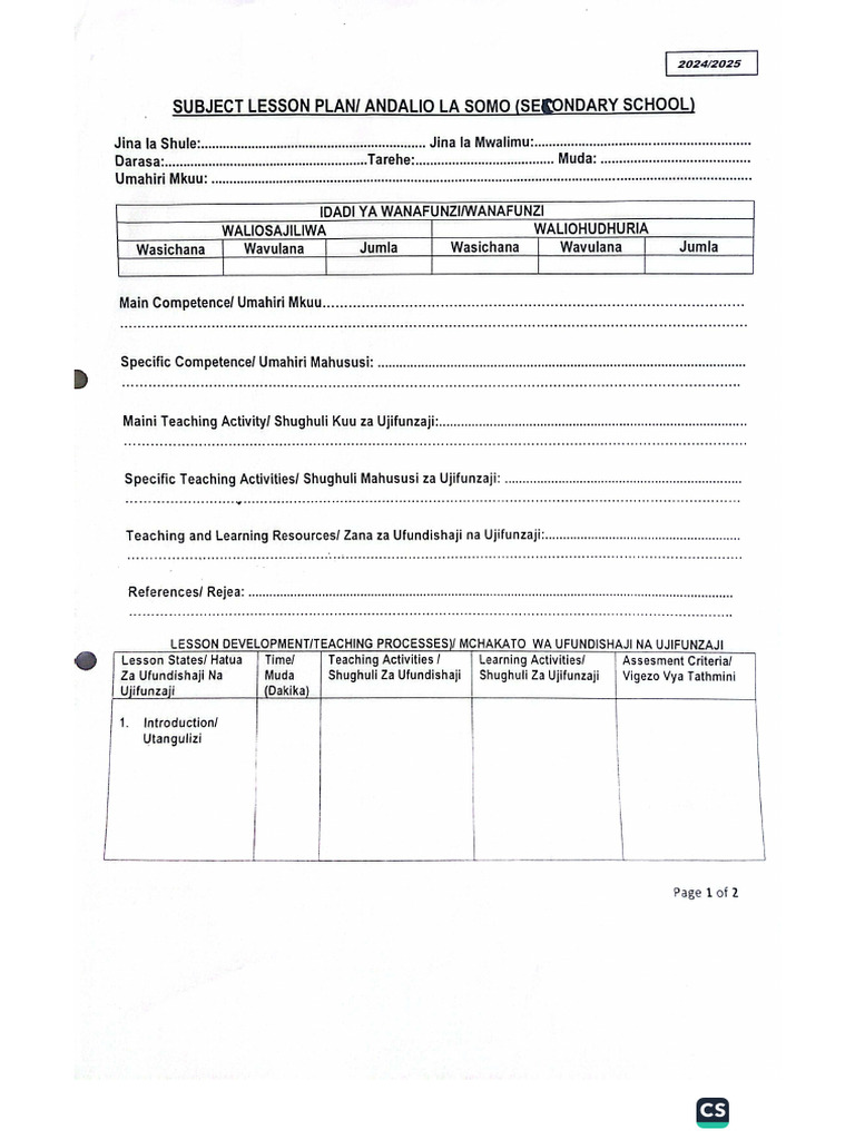 Plain Lesson Plan | PDF