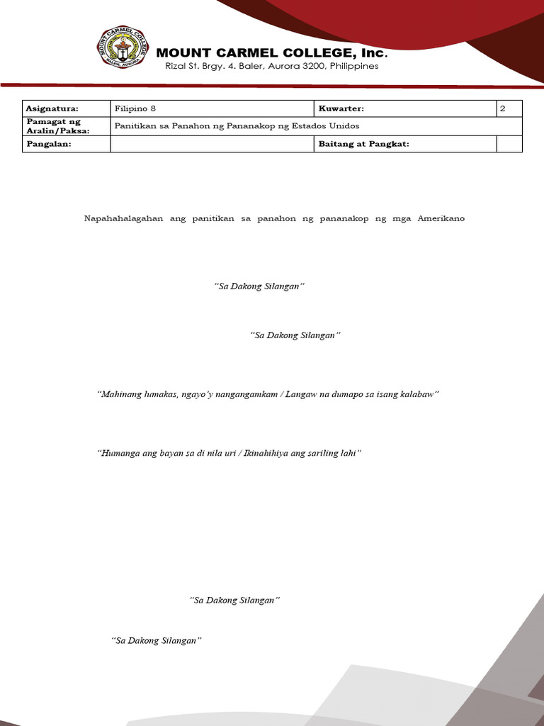 Filipino 8 Module 2.2 | PDF