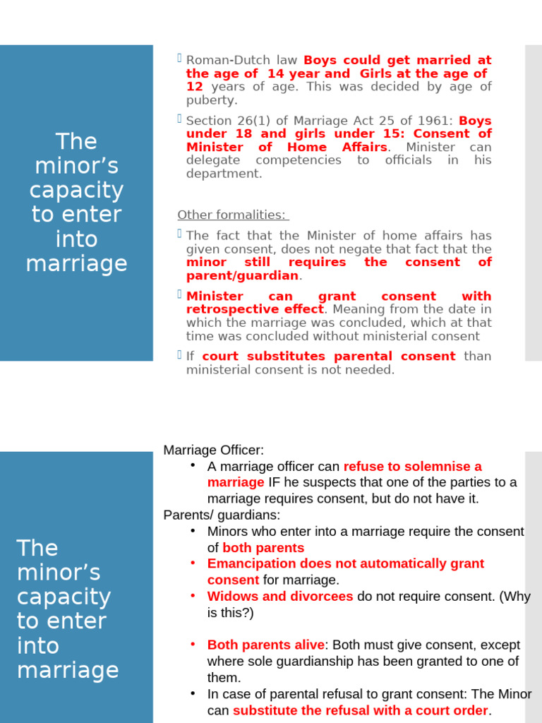 Minor Marriage Consent Requirements | PDF | Marriage | Community Property