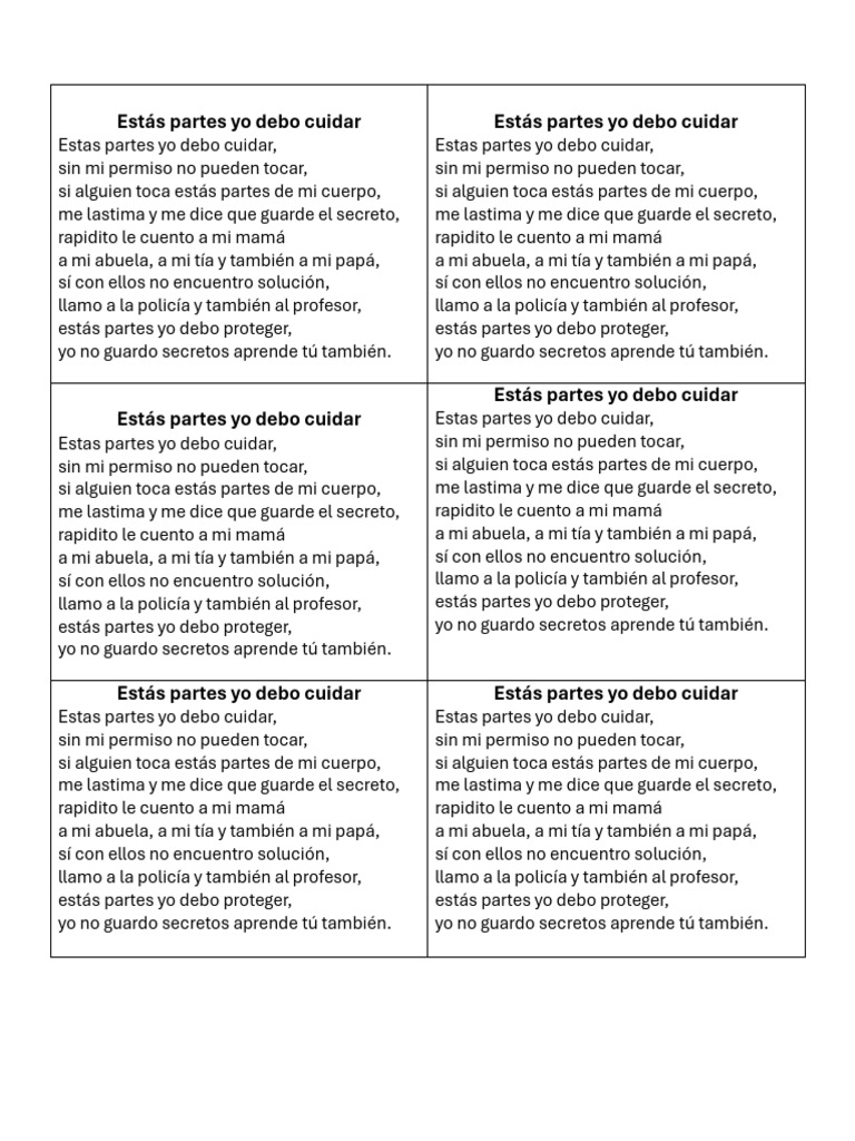 Cuida tu cuerpo y no guardes secretos | PDF