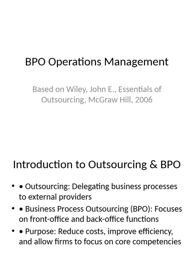 Effective BPO Operations Management Guide | PDF | Business Process ...